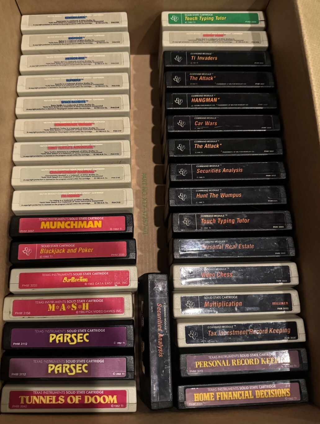 Texas Instruments TI-99/4A Lot Of 37 Game Cartridges. List In ...
