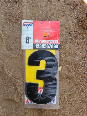 Black number 3 8" dirt bike quad atv number plate stickers | eBay