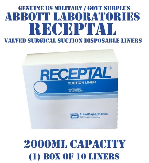 Abbott Receptal SAF 2000ml Surgical Suction Canister Liner PN 31-1672 Case of 50 for sale online ...