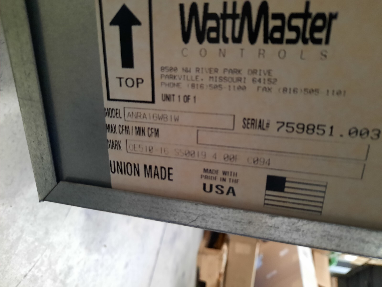 WATTMASTER OE510-16 - 16" ROUND ZONE DAMPER - BR2 | eBay