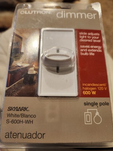 Lutron S-600H-WH Electronics Skylark Single Pole 600W Dimmer Switch ...