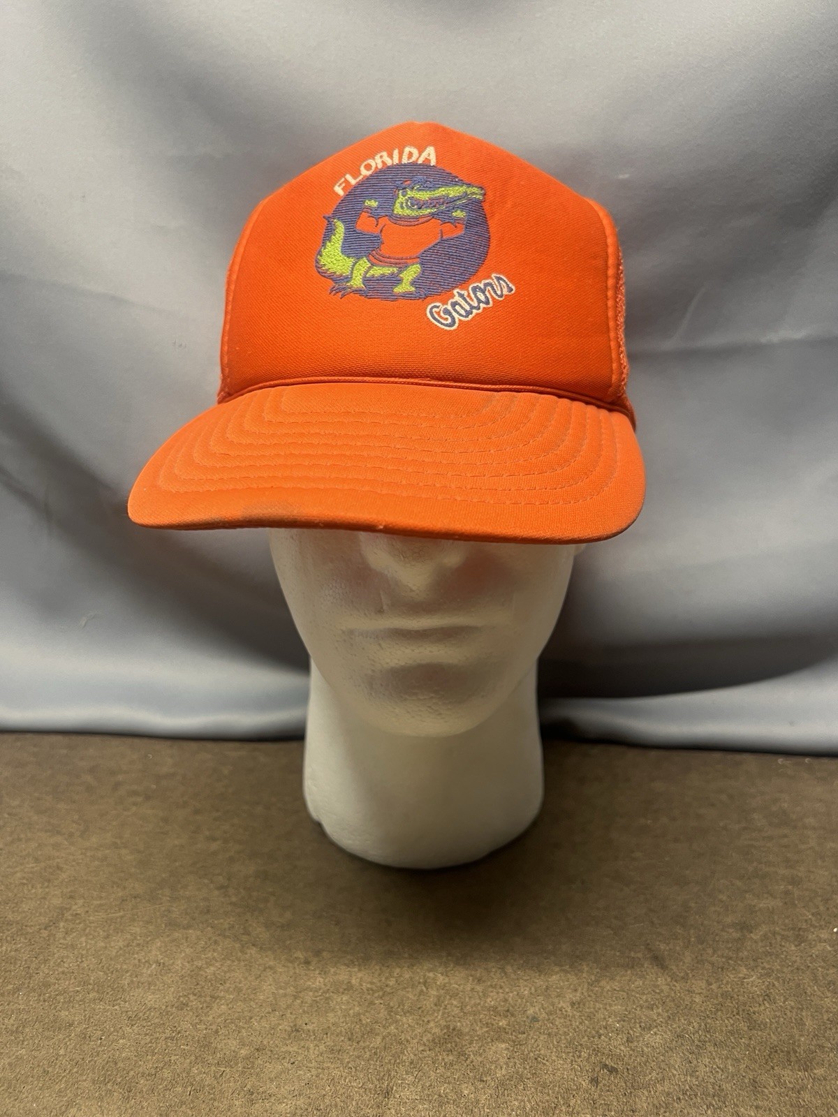 VINTAGE Florida Gators 70s 80s Orange Mesh Trucker Ha… - Gem