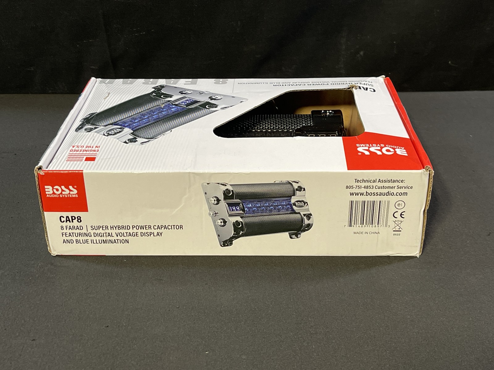 Boss CAP8 8 Farad LED Digital Hybrid Voltage Display Car Capacitor for ...