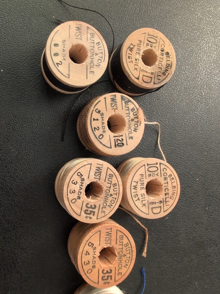 Silk Sewing Thread Buttonhole Twist D Belding Corticelli Vintage Wooden ...