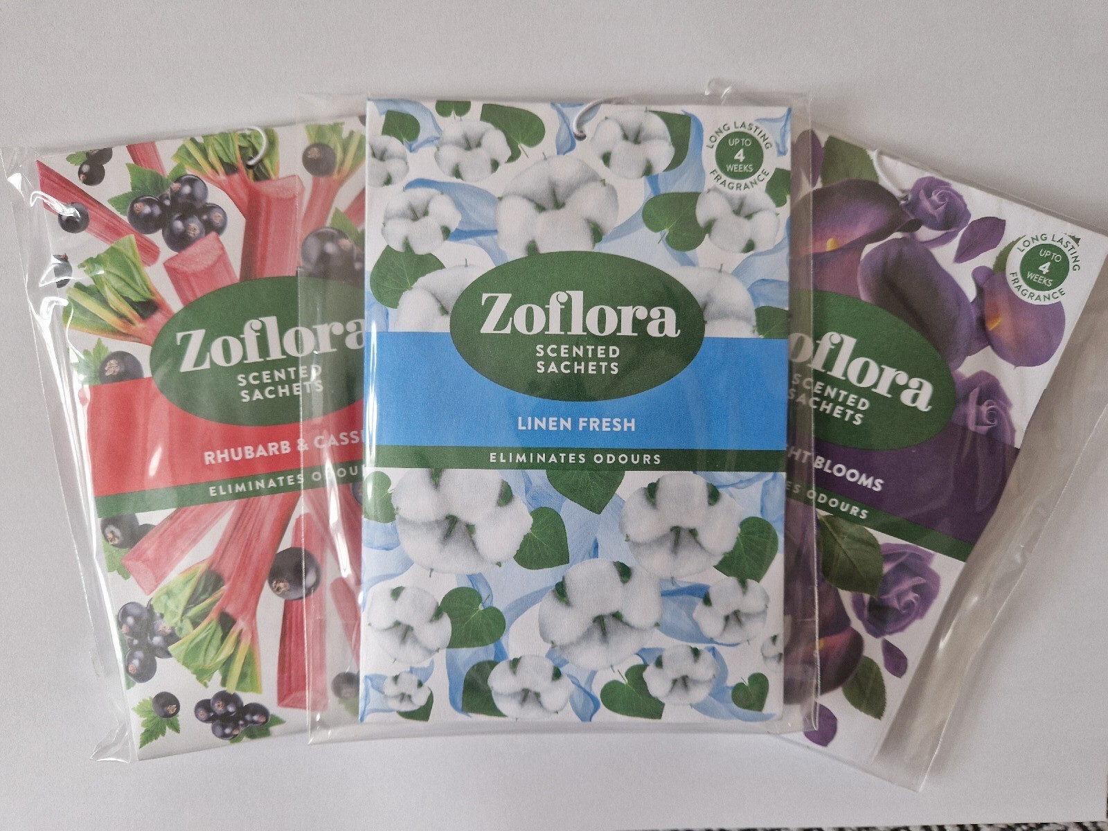 Zoflora Scented Sachets 2pk Eliminates Odours Fresh Linen,Rhubarb ...