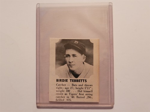 Birdie Tebbetts 1941 Baseball Oddball Cut Out Panel Tigers | eBay