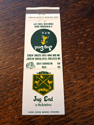 Vintage Matchbook: Jug End in the Berkshires, Great Barrington, MA | eBay
