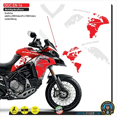 DUCATI Multistrada Enduro World Map Red And White Matte EN14 | eBay