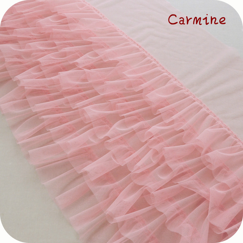 5 Layers Ruffles Pleated Mesh Edging Fabric Lace Trims Frill DIY Dress ...