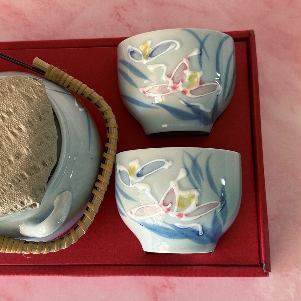 Nakagama Japan Tea Pot & Cup Set Blue Floral Ghibli Porcelain - New | eBay