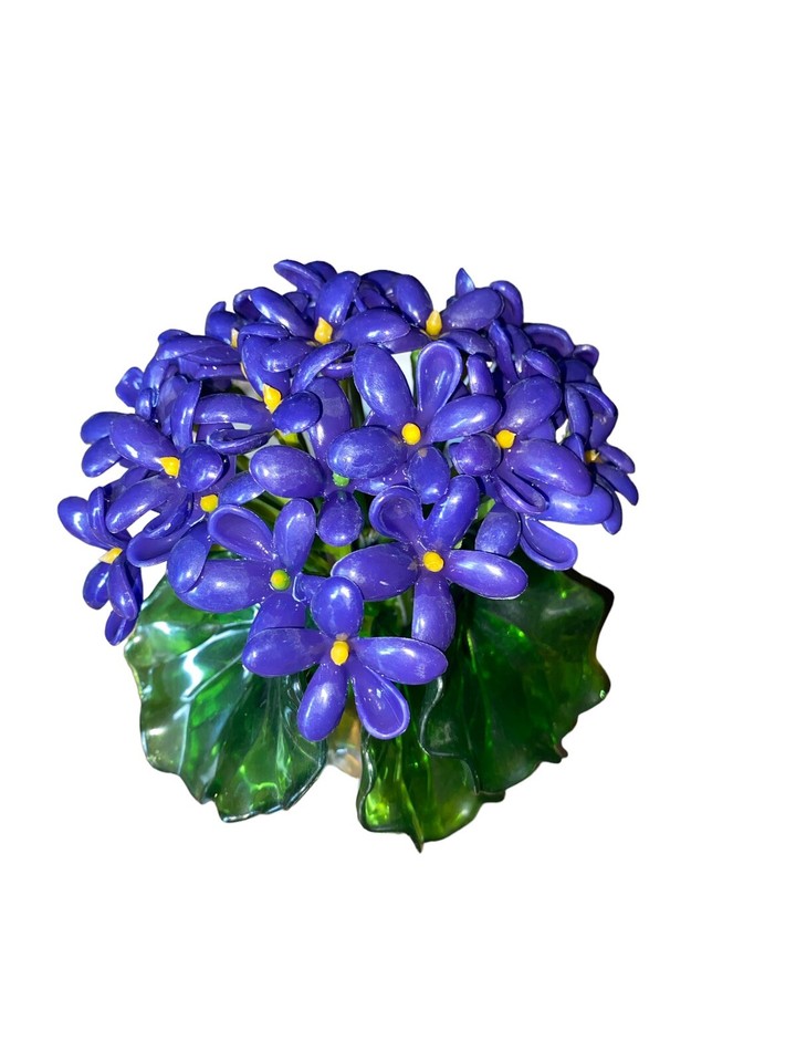 Vintage C.K. Ind. Co Purple Violets Lucite Acrylic Plastic Flower ...