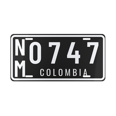 PLACA COLOMBIA NEGRA ANTIGUA ALUMINUM CAR LICENSE PLATE - VANITY PLATE ...