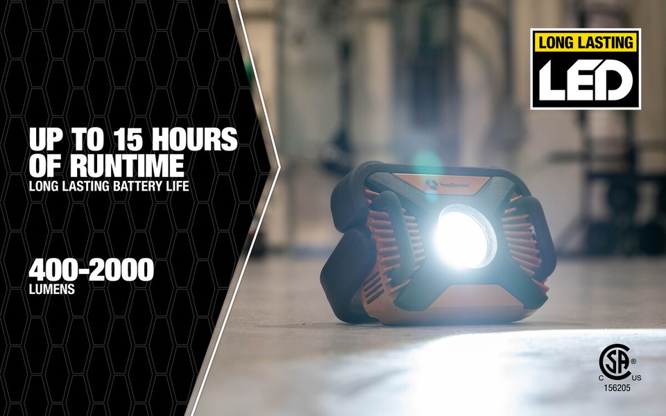 Southwire AL20RSW 2000 Lumen LED Rechargeable Work Light | eBay