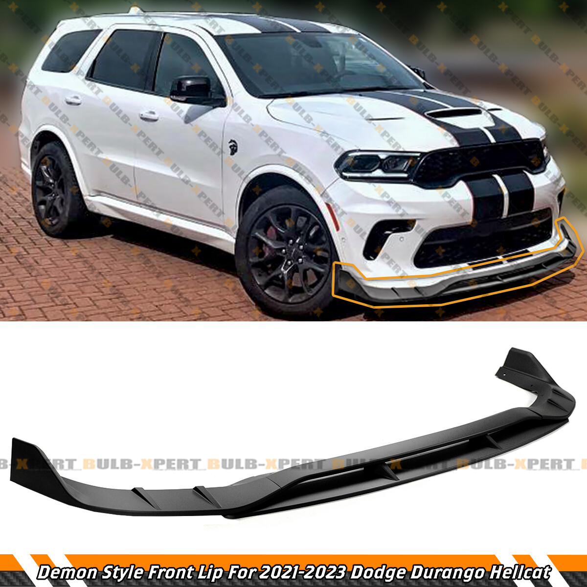Demon Double Deck Front Bumper Lip Splitter For 21-24 Dodge Durango SRT ...