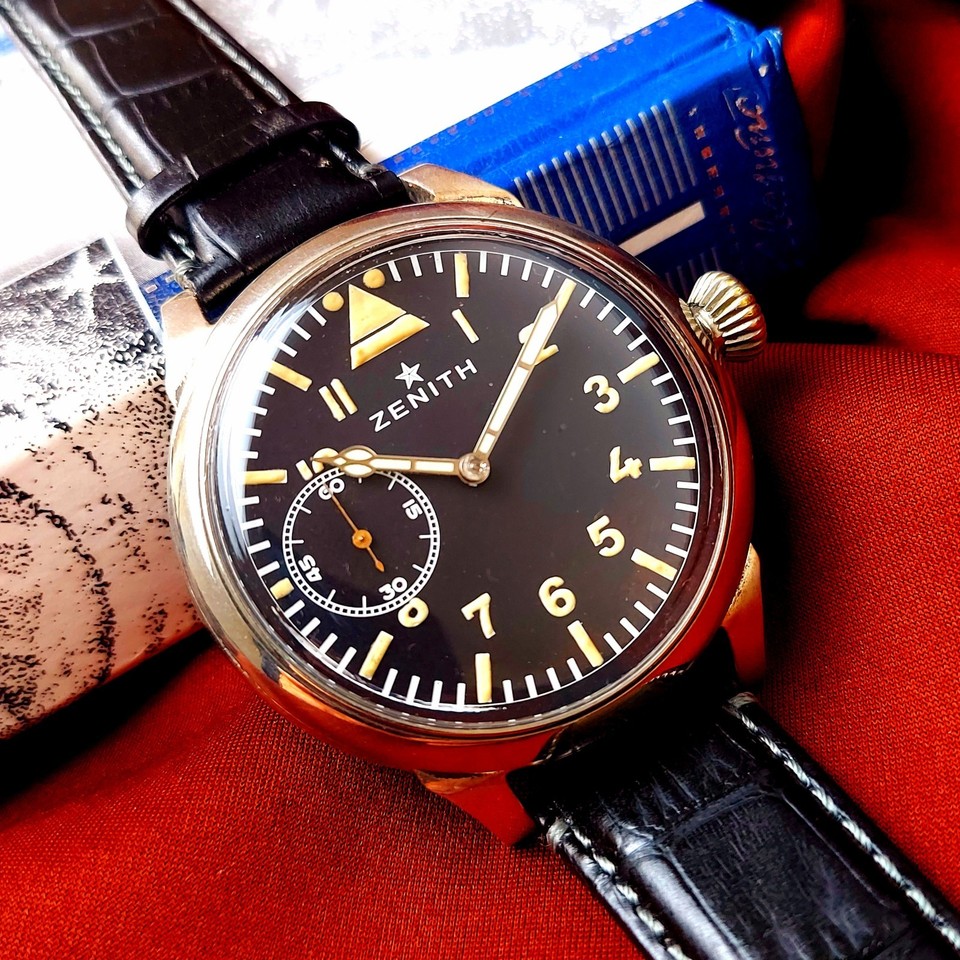 Zenith Vintage Men's Watch Military Style Marriage Swiss Wristwatch ...