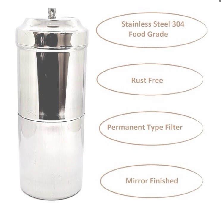 South Indian Filter Coffee Maker 2-3 Cup Mug Madras Kaapi Kappi Drip ...
