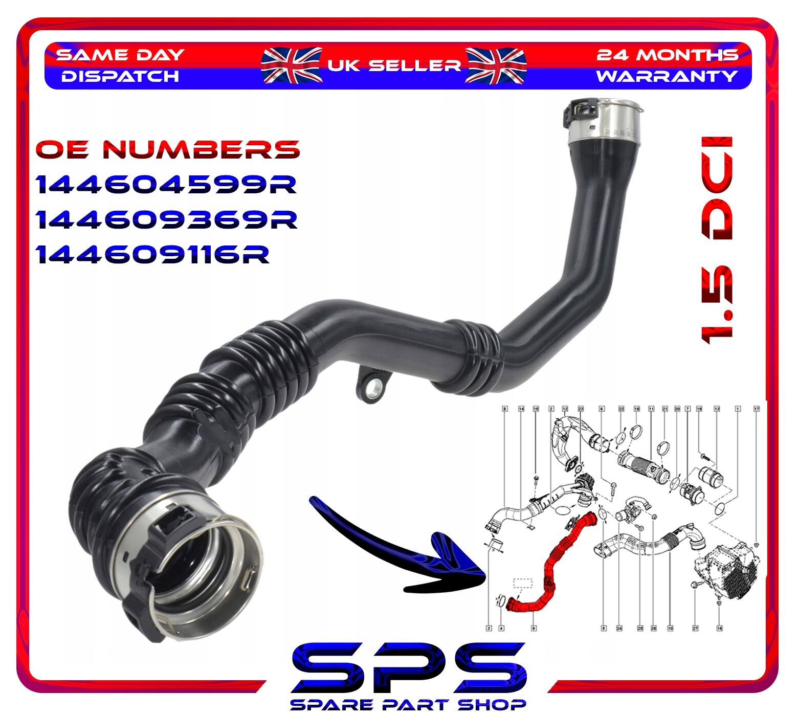 Turbo Hose Pipe For Renault Clio Iv Dacia Duster Dokker Lodgy 1.5 Dci ...