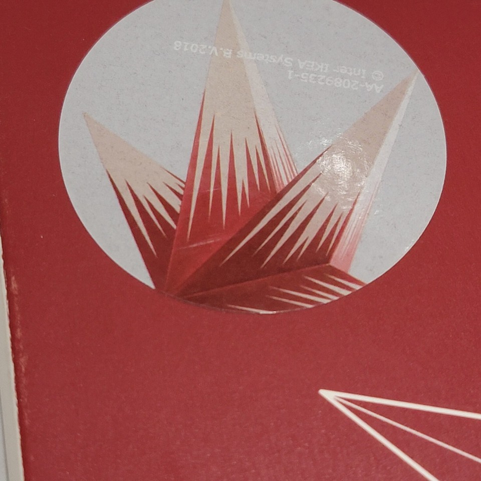 Ikea STRALA Star Pendant Large Lamp Shade White & Red 28 Inch Christmas ...