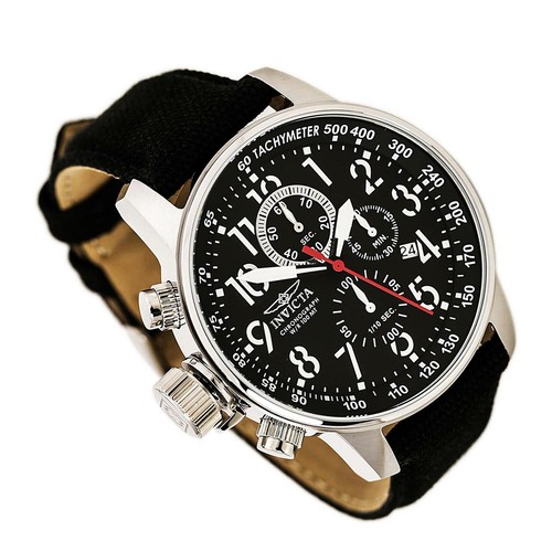 Invicta Men's Watch I-Force Chronograph Lefty Black Dial Black Fabric ...