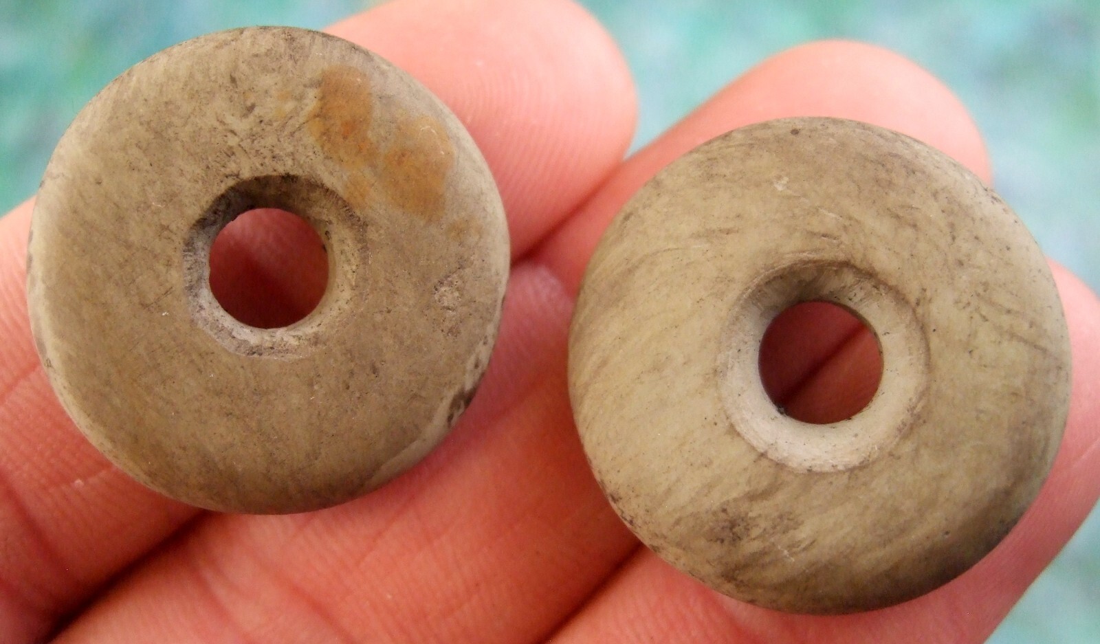 Super Fine Missouri Matching Set of Drilled Ear Disk Beads with COA ...