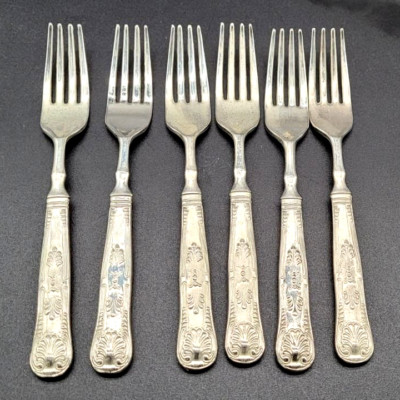 Vintage EPNS set of 6 Kings design dessert forks 15cm long | eBay