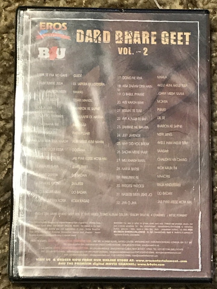 Dard Bhare geet vol-2 B4U EROS Multimedia DVD | eBay
