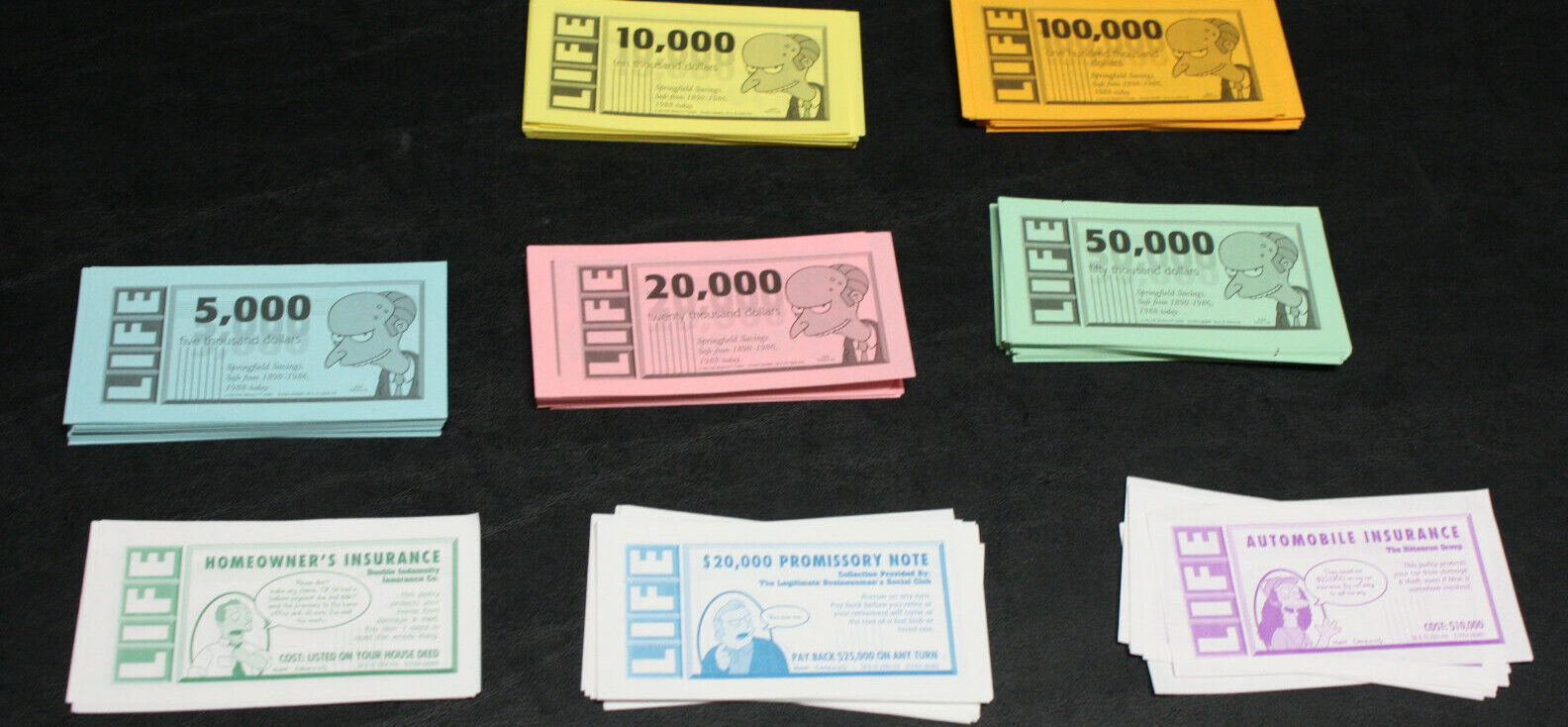 Life Board Game Pieces Cash Money Notes Simpsons Edition 2004 | eBay