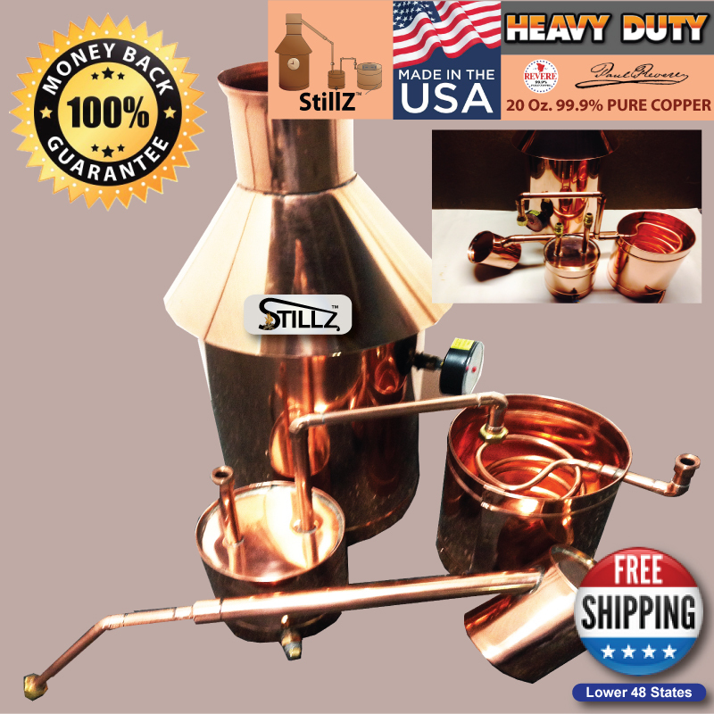 Copper Moonshine Still-Thumper and Worm-Heavy Copper! 6 GallonWe build ...