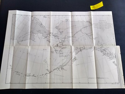 1893 Alaska Educational US Geodetic Survey Engineering Foldout Sketch ...