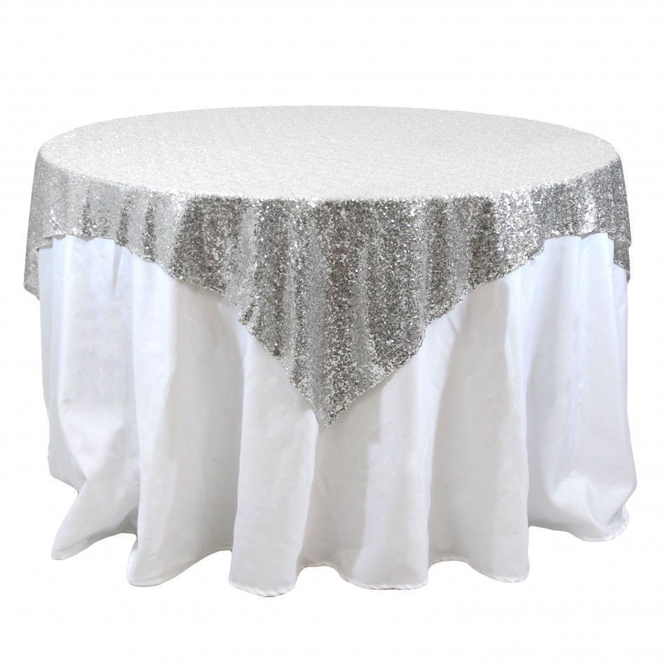 Sequins Table Overlay 54 x 54 inch Sparkly Tablecloth 3 Colors Wedding ...