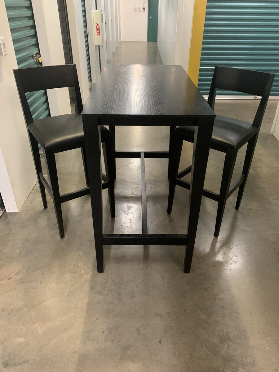 Crate And Barrel Triad High Dining Table Black With Chairs Crate And Barrel Triad High Dining Table Black With Chairs