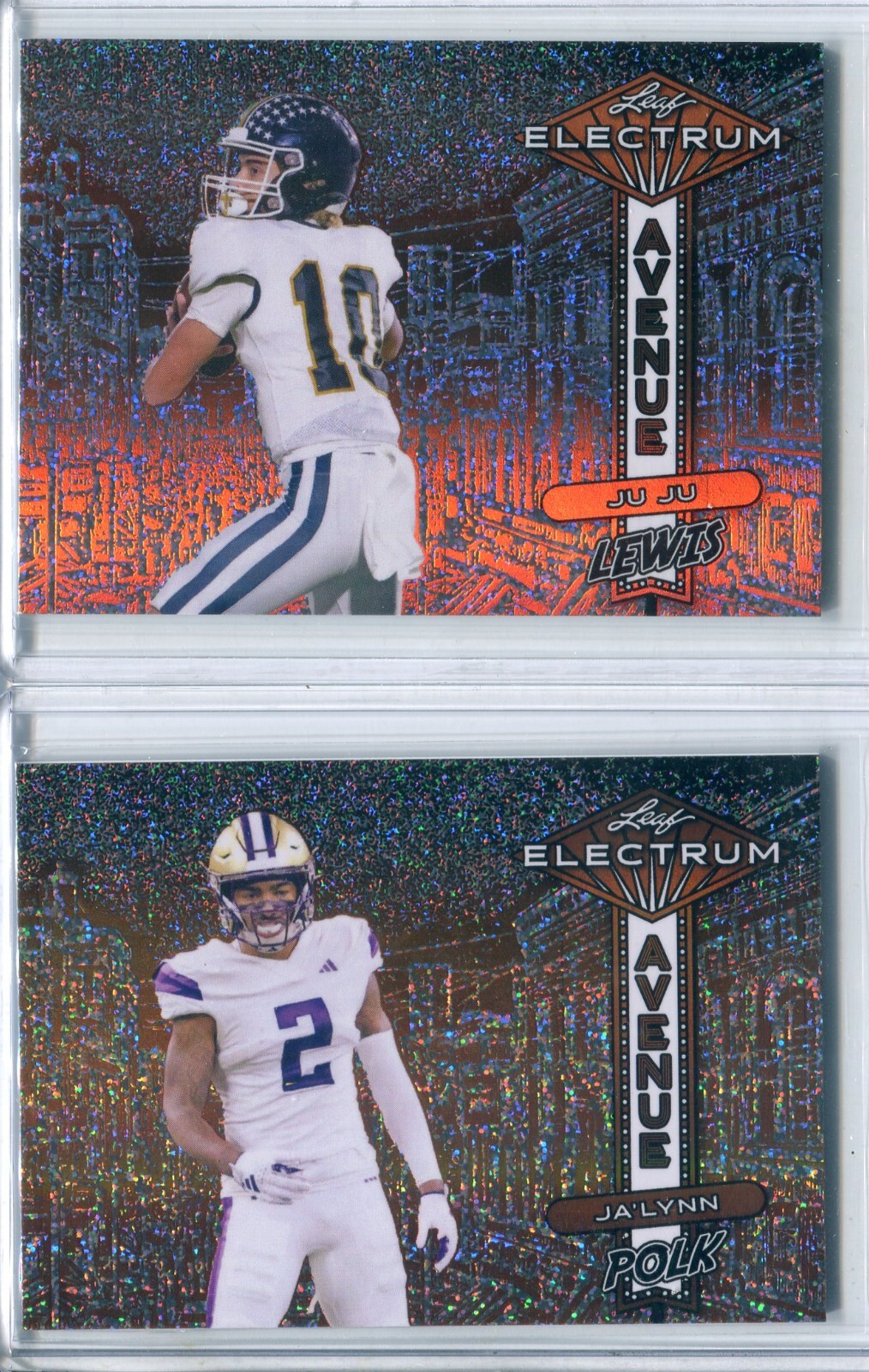 (2) 2024 Leaf Electrum BRONZE SPARKLE AVENUE RC LOT /45 Ja'Lynn Polk Ju ...