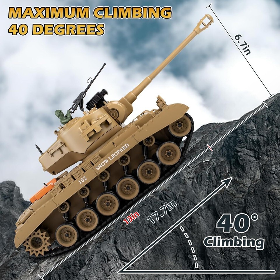 1:18 RC Tank US M26 Pershing Remote Control Model Toys Vehicle Army ...