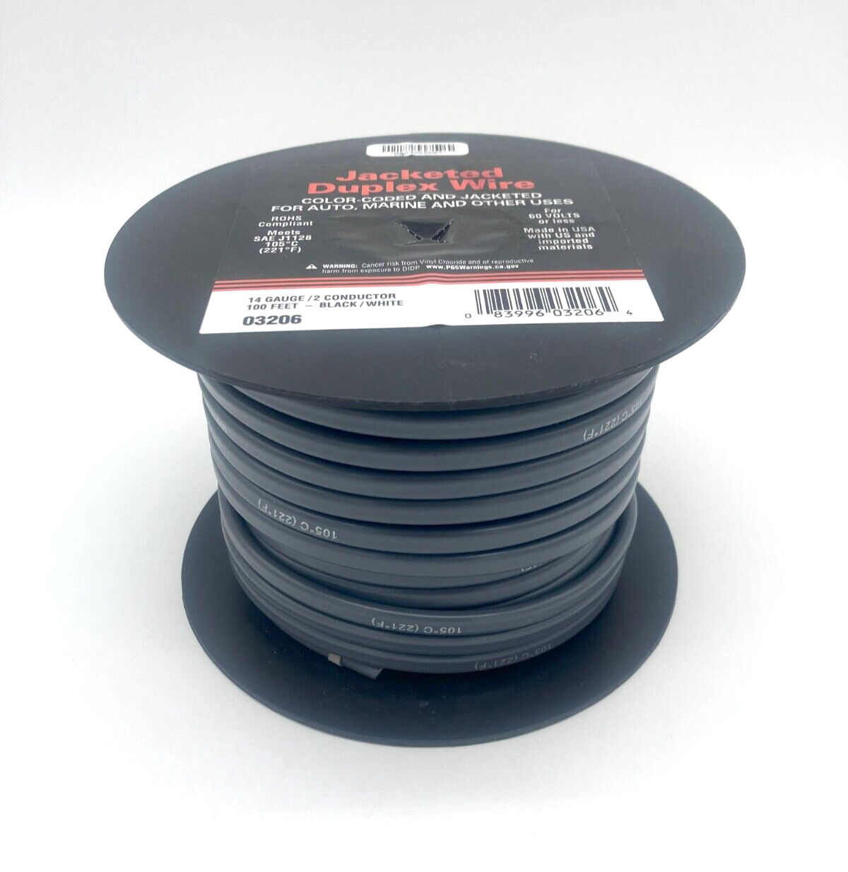 100 FT Roll Trailer Light Brake Cable Wire Grey Jacketed 14-2 14 Gauge ...