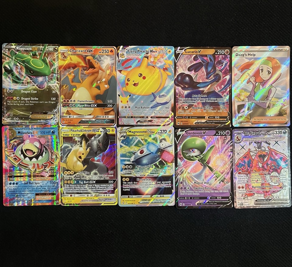 Pokemon Card Lot 100 Official TCG Cards + Ultra Rare | VMAX GX EX VSTAR ...