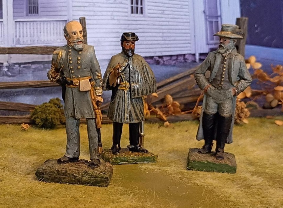ACW Civil war C.S.A. 3pc set of Reb Generals 54mm metal fits Britains ...