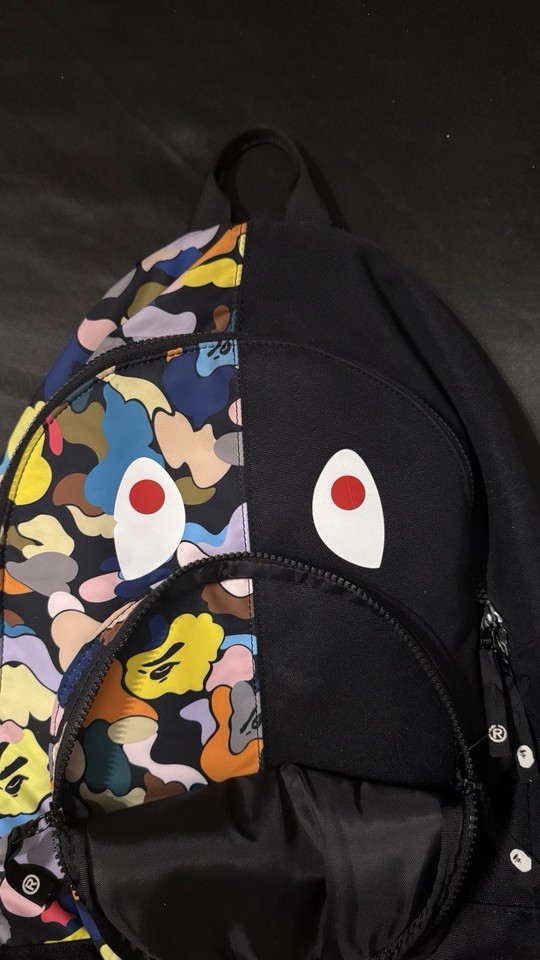 Bape Multi Camo Baby Milo Shark Backpack A Bathing Ape | eBay