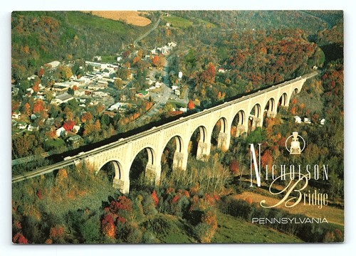 Pennsylvania Nicholson Bridge Tunkhannock Viaduct Continental Postcard ...