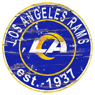 Los Angeles Rams 24" Sign Round Distressed Established Sign NEW | eBay