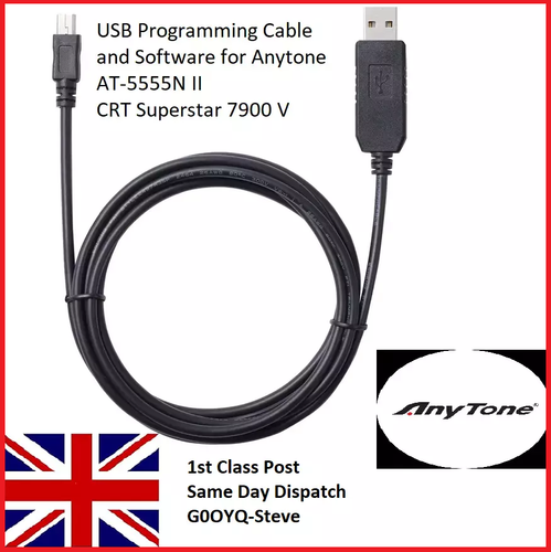 USB Programming Cable and Software for Anytone AT-5555N II CRT Superstar 7900 V | eBay