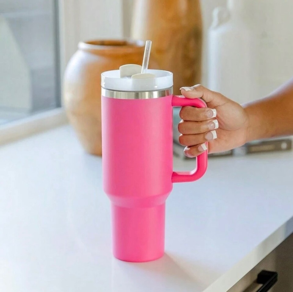 Stanley style Cup with Straw Lid Insulated Stainless Steel Water Bottle ...