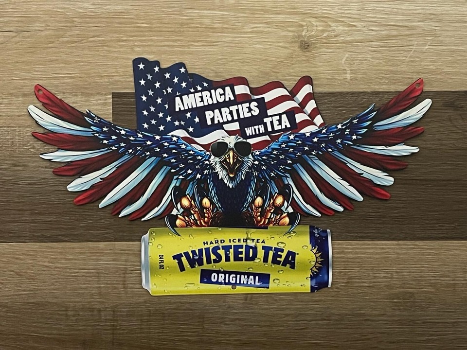 TWISTED TEA hard iced American Eagle Metal SIGN Mancave Garage Bar Pub ...