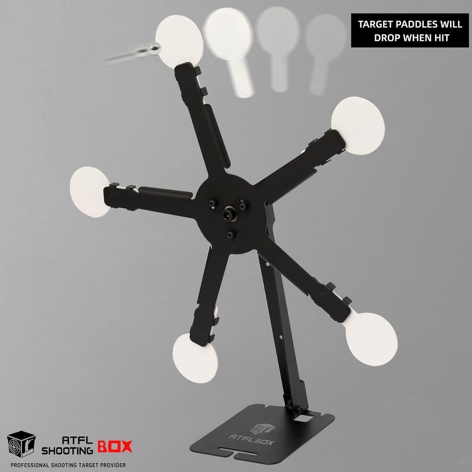 Atflbox Resetting and Rotate The Metal Shooting Target Stand with 5 ...