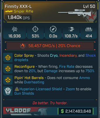 Borderlands 4 • MODDED Gun • Finnity XXX-L Rainbow Vomit • 1.8m DPS ...