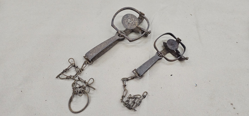 ( 2 ) Vintage Victor Oneida Long Spring Small Game Animal Snare Foot ...