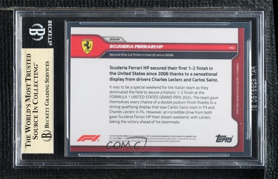 2024 Topps Now Formula 1 Scuderia Ferrari #061 BGS 10 PRISTINE | eBay