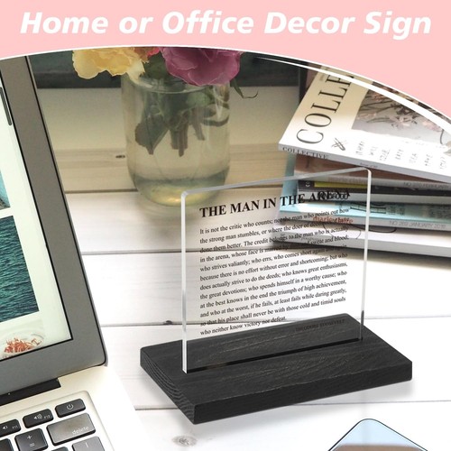 Inspirational Office Decor Sign for Cubicle or Desk Decorations, clear ...