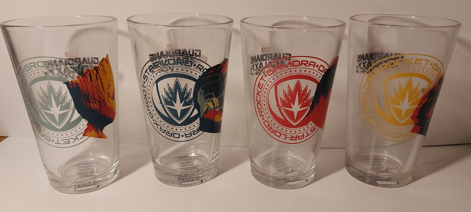 Marvel Guardians of the Galaxy Vol. 2 Pint Glasses Set of 4 Groot ...