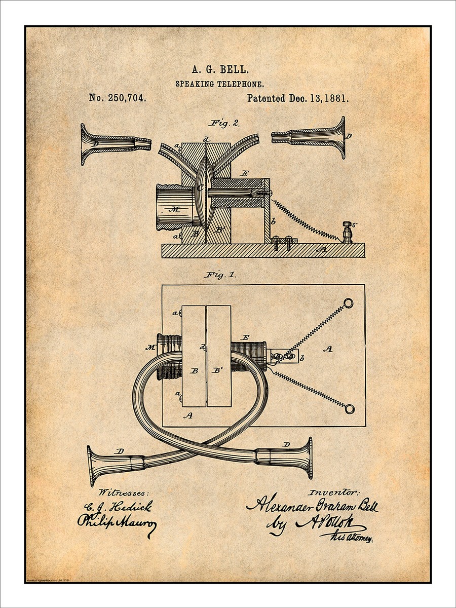 Alexander Graham Bell Telephone Drawing