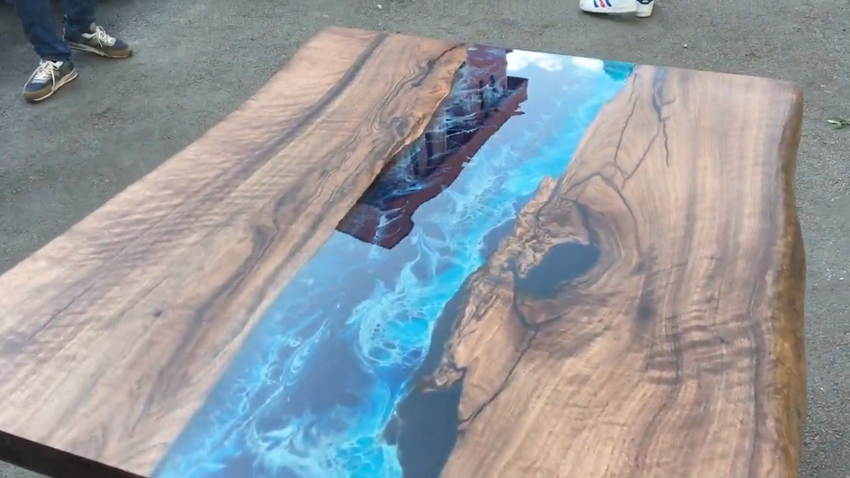 Handmade Ocean Wave Epoxy Dining Table, Coffee Table, Center Table for ...